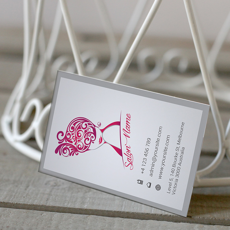 Vertical Beauty Salon Business Card Premium Business Card Template 