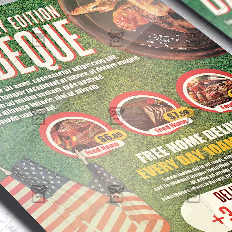 Download 4th Of July BBQ Flyer PSD Template ExclusiveFlyer