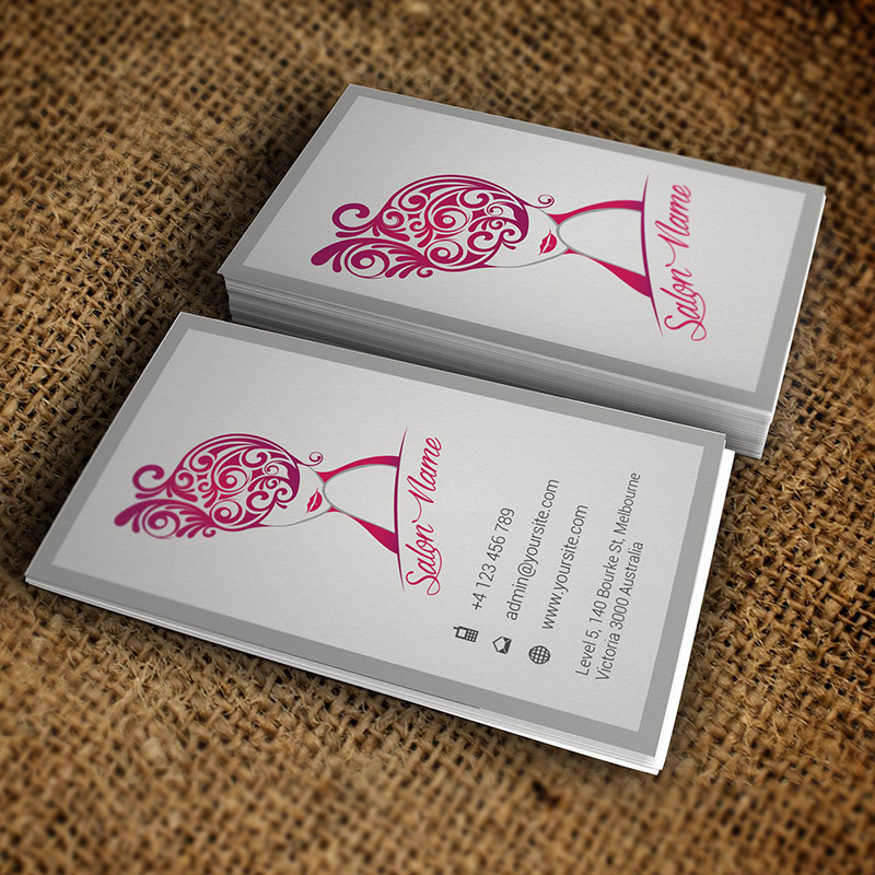 Vertical Beauty Salon Business Card Premium Business Card Template 