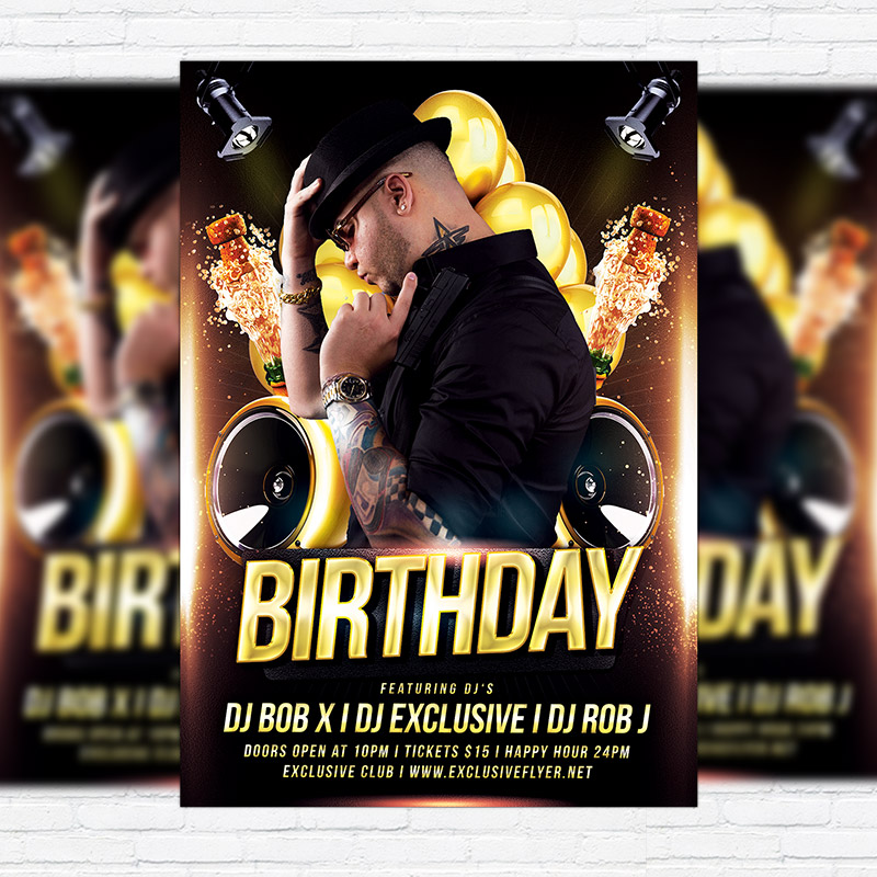 Happy Birthday Flyer Psd Free Download 43 Birthday Flyer Templates 