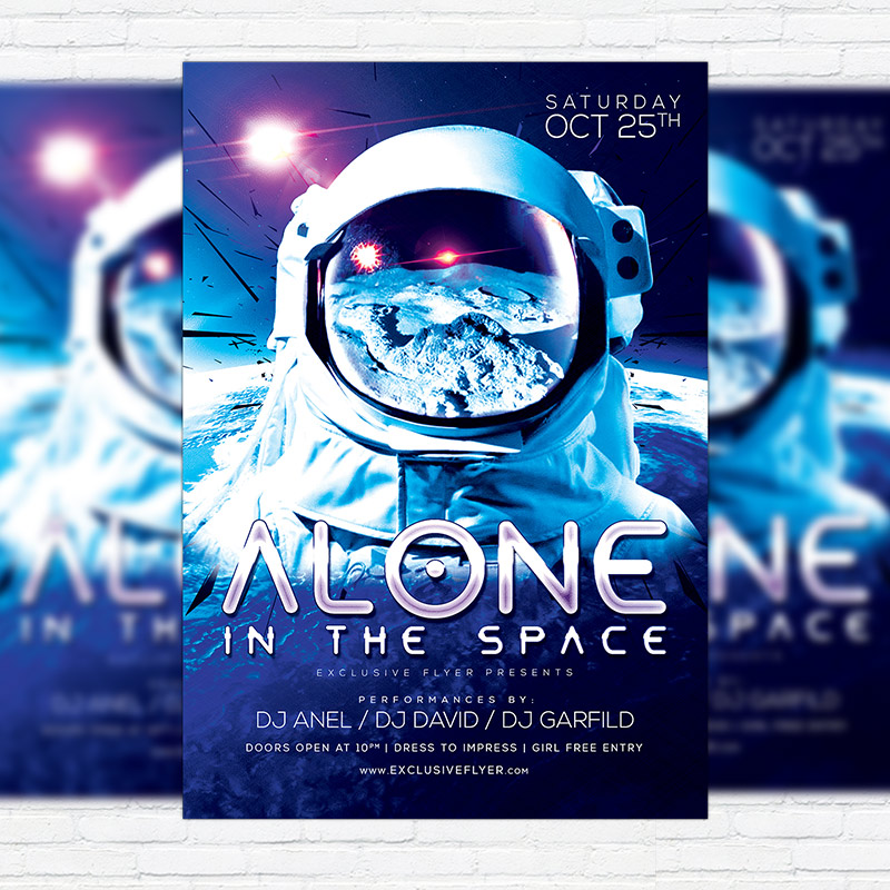 Space Party Premium Flyer Template Facebook Cover ExclsiveFlyer 