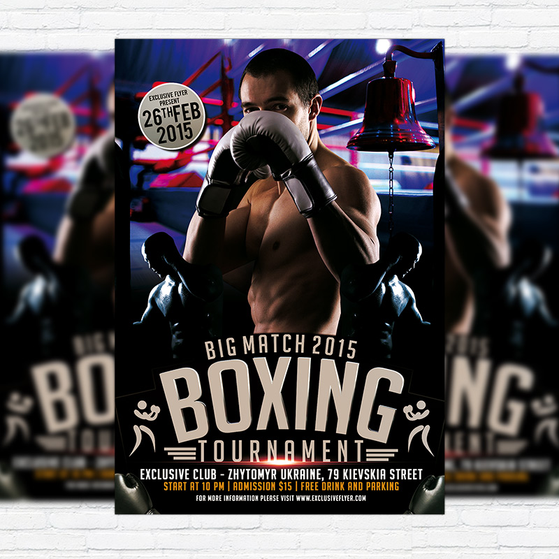 Free Boxing Poster Template Psd Boxing Classes Flyer Template V2 