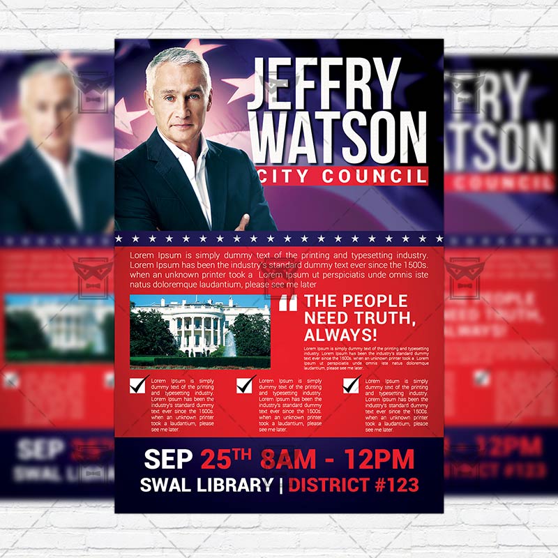 Political Election Premium Flyer Template ExclsiveFlyer Free And 