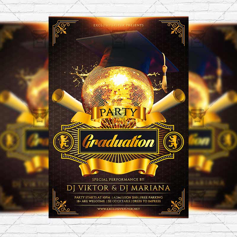 Graduation Party Flyer Template