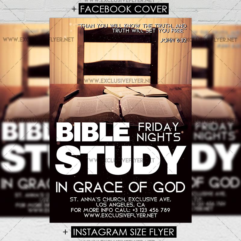Bible Study Premium A5 Flyer Template ExclsiveFlyer Free And 