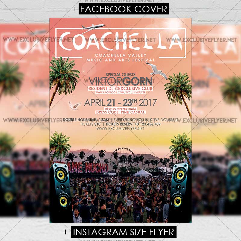 Coachella Premium A5 Flyer Template ExclsiveFlyer Free And 