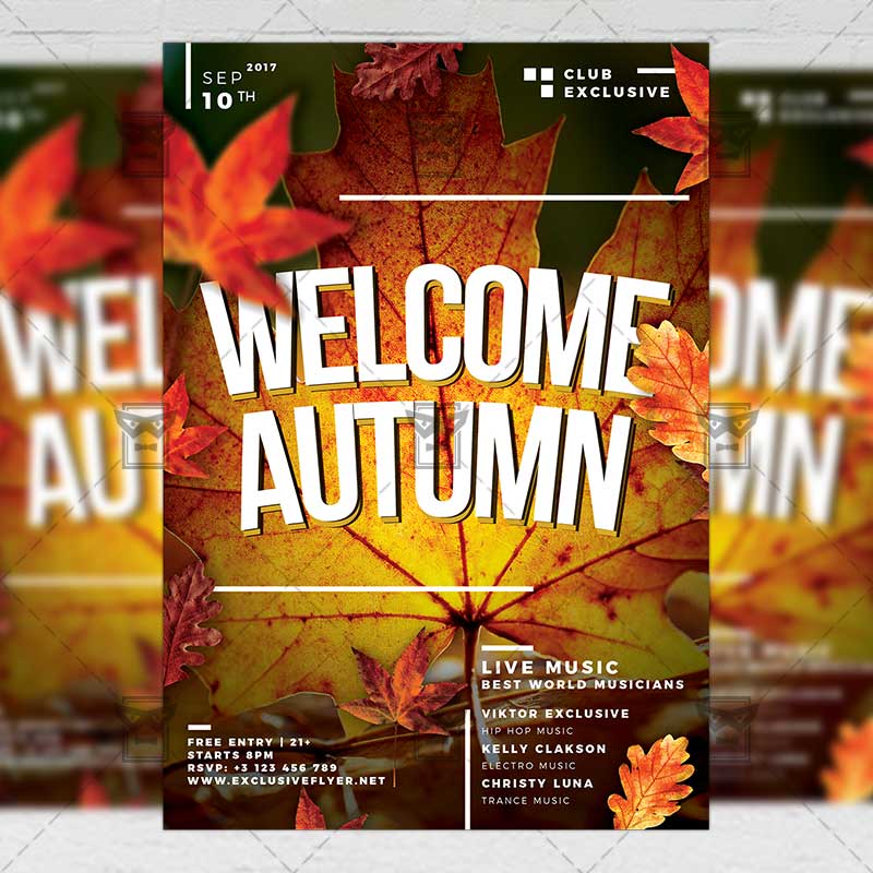 Welcome Autumn Seasonal A5 Flyer Template ExclsiveFlyer Free And 