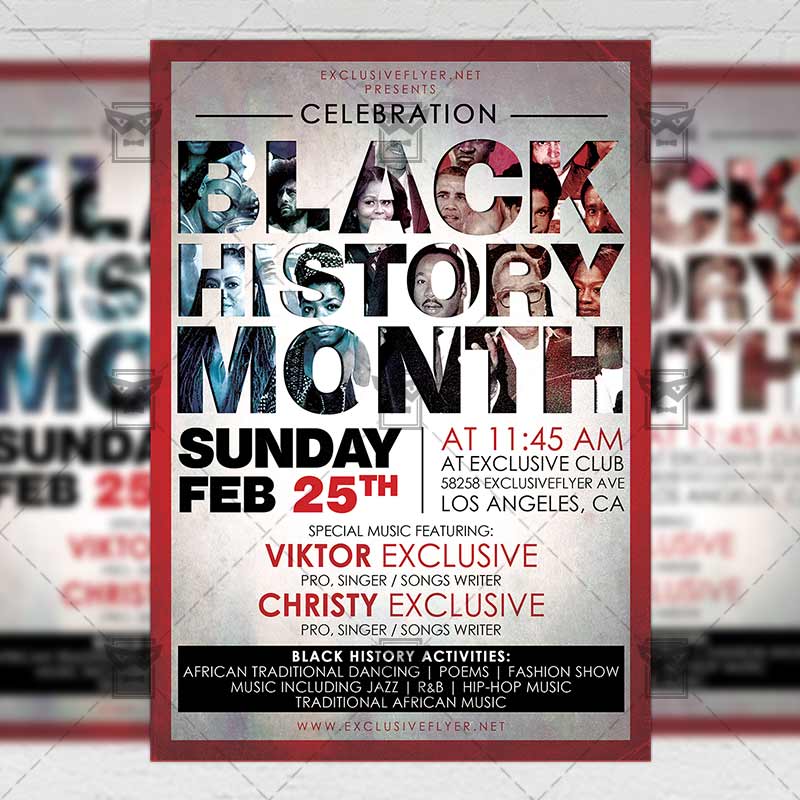 Black History Month Community A5 Flyer Template ExclsiveFlyer 