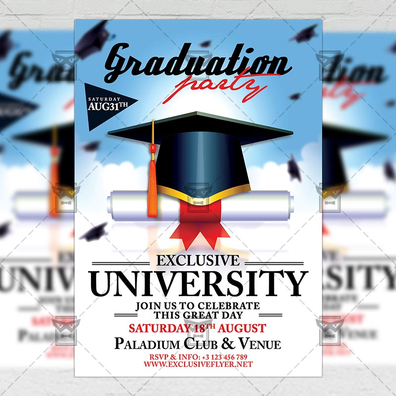 Graduation Flyer Seasonal A5 Template ExclsiveFlyer Free And 