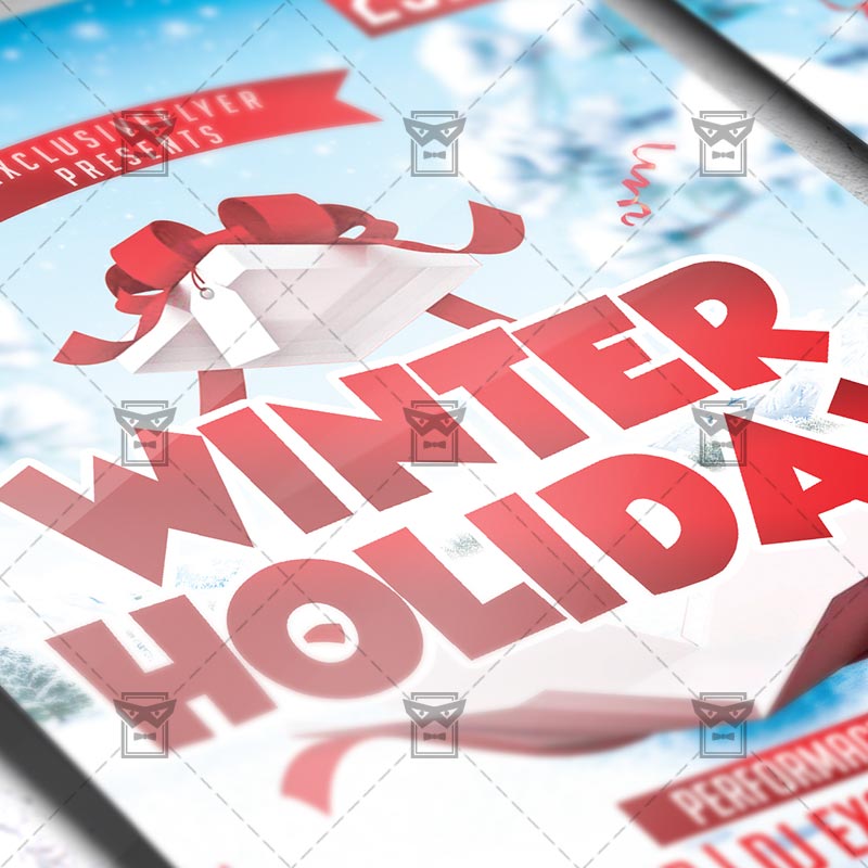 Winter Holiday Flyer Seasonal A5 Template ExclsiveFlyer Free And 
