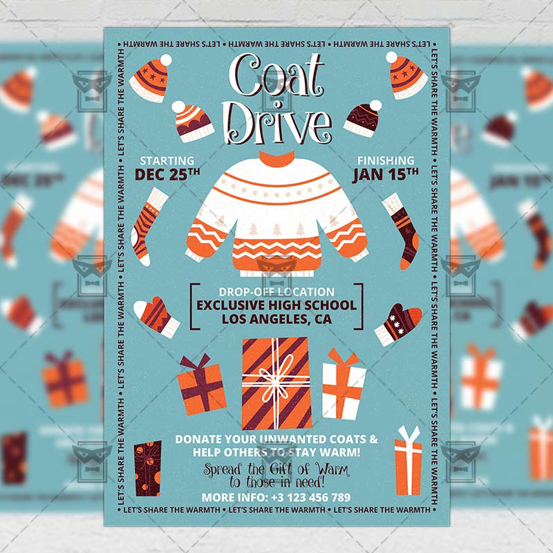 Coat Drive Event Flyer Community A5 Template ExclsiveFlyer Free 