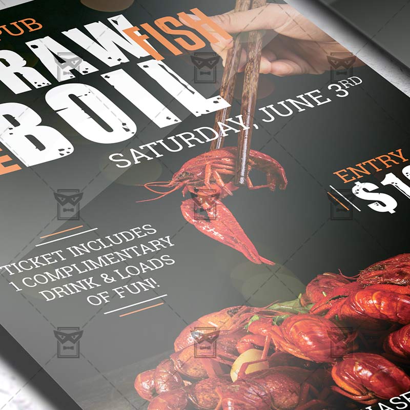 Crawfish Boil Invitation Flyer Food A5 Template ExclsiveFlyer 