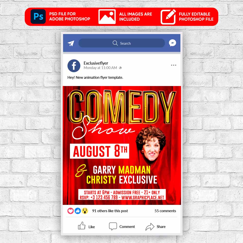 Download Comedy Show Animated PSD Template ExclusiveFlyer
